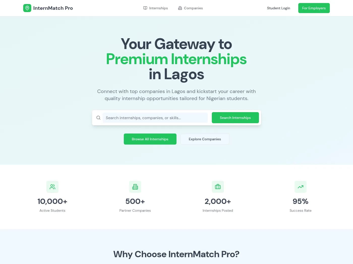 InternMatch Pro – Internship Platform for Lagos