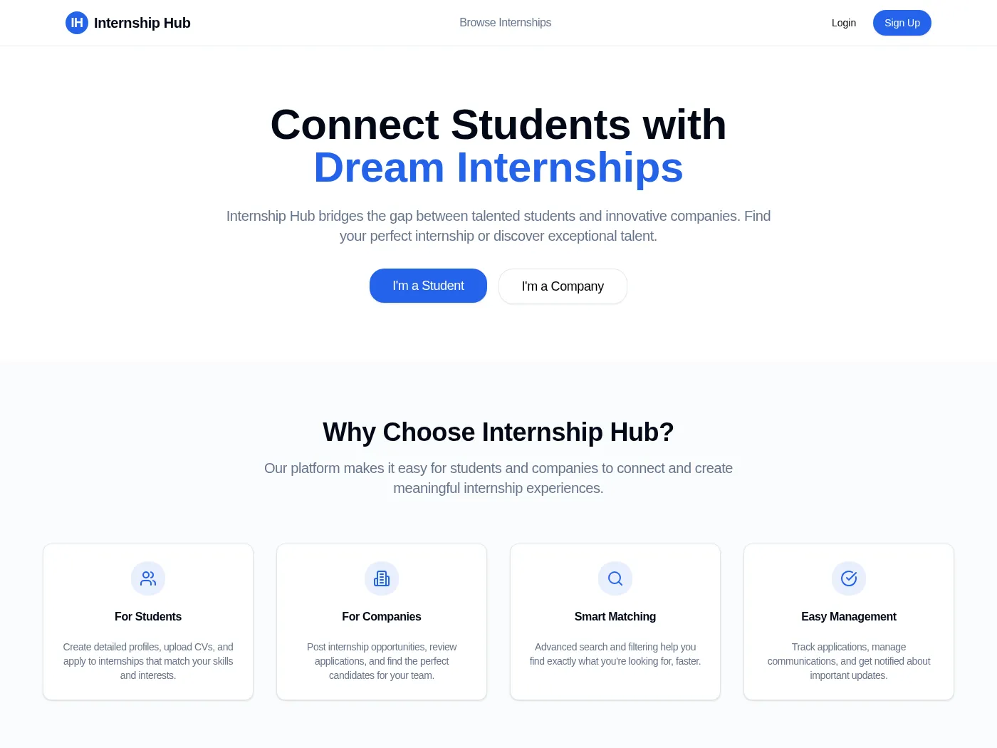 Internship Hub Web Application
