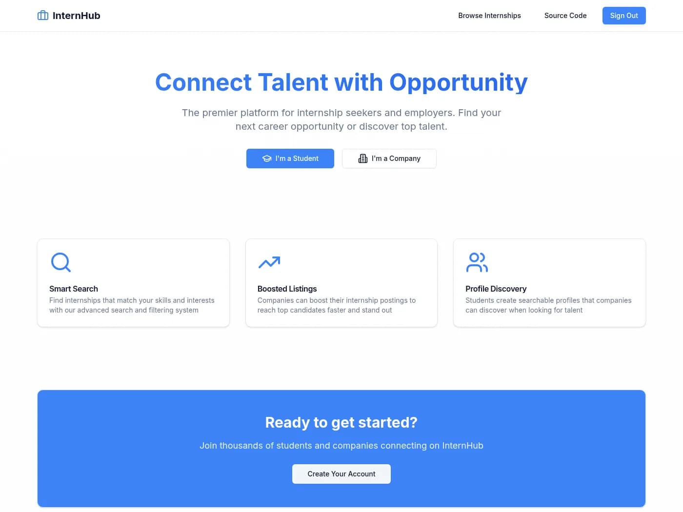 Internship Portal with Paid Listings and Search