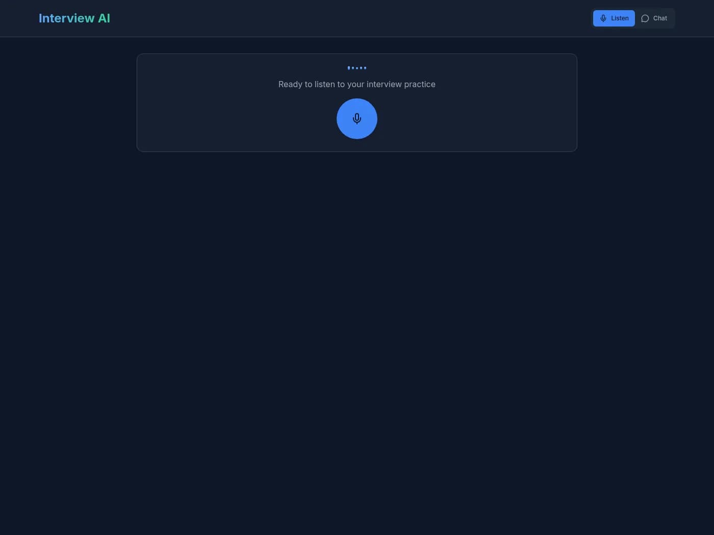 Interview AI UI for Android App with TTT and STT Modes