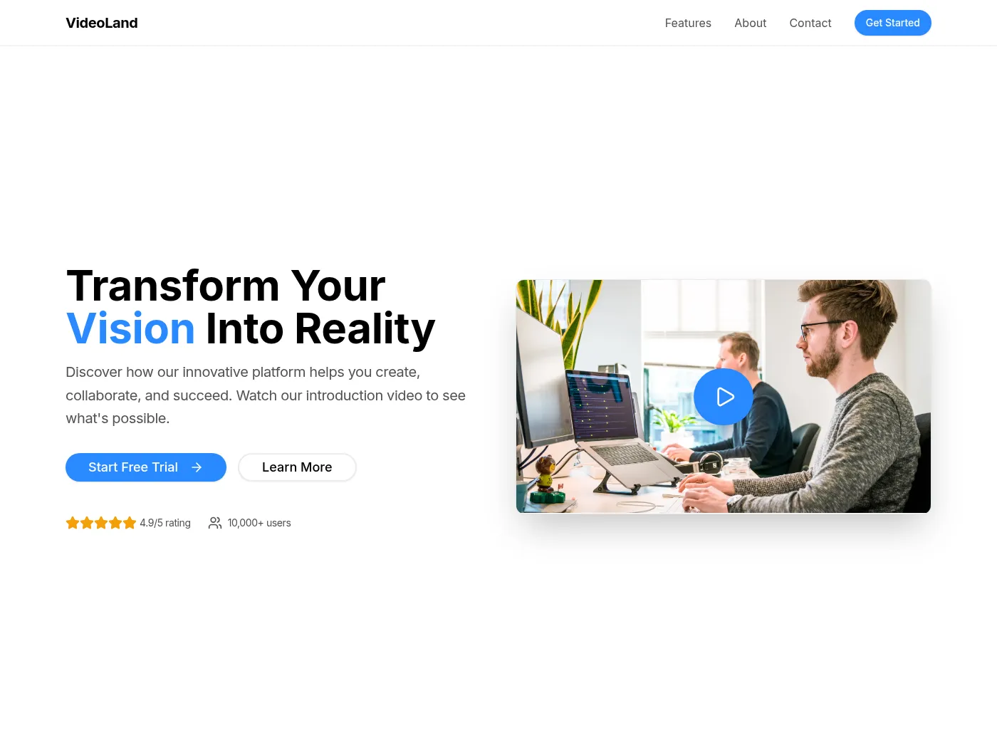 Intro Video Landing Page with CTA