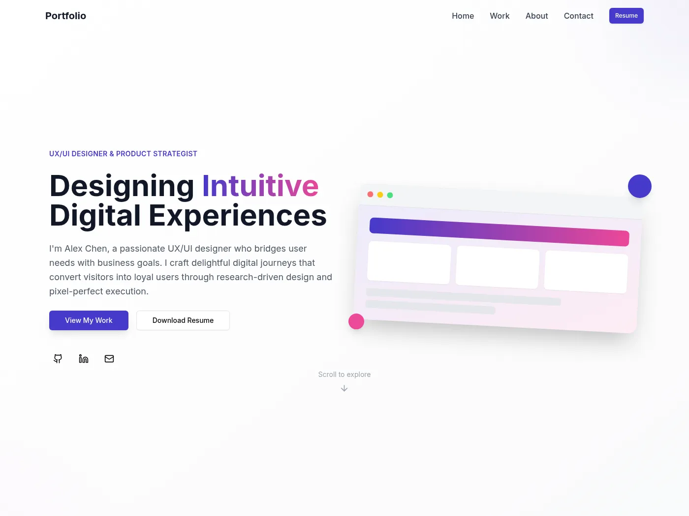 Intuitive UX/UI Designer Portfolio
