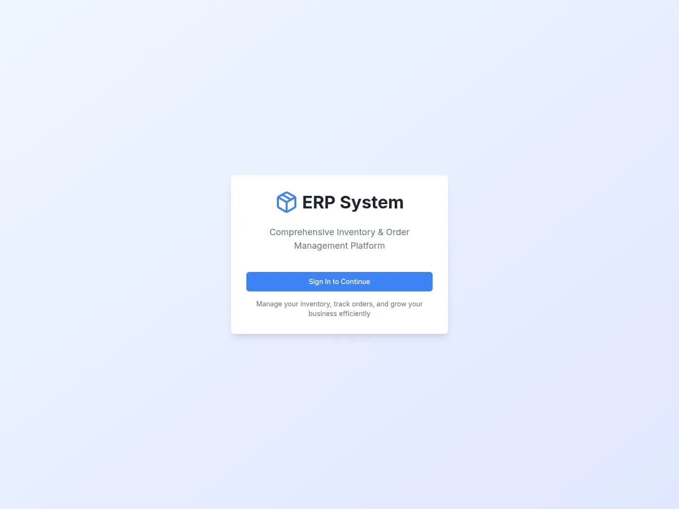 Inventory & Order Management ERP System