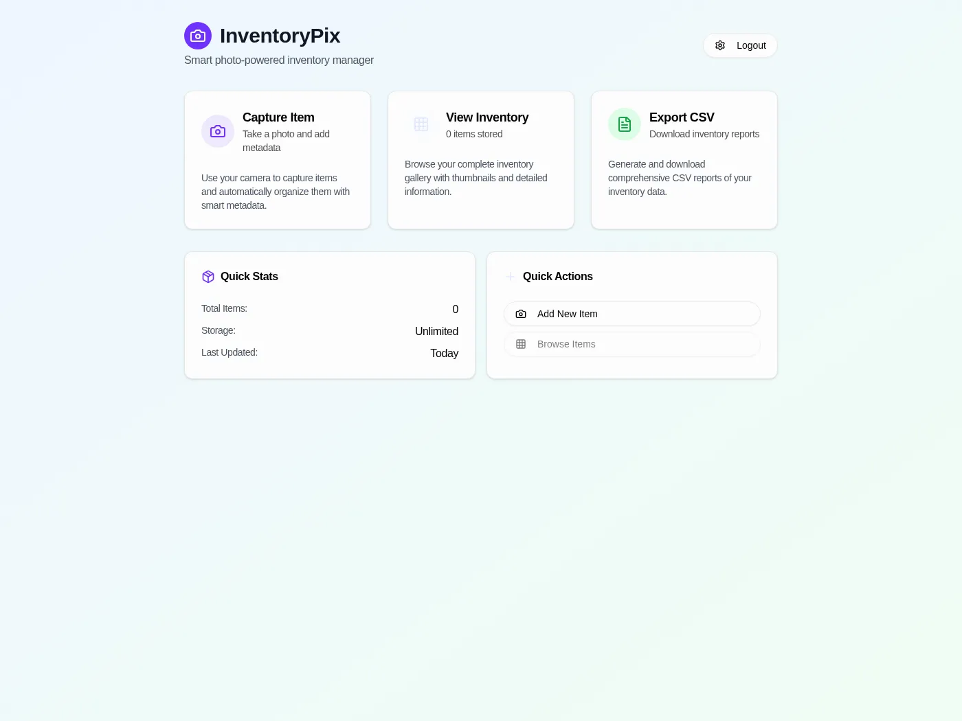 InventoryPix: Smart Photo-Powered Inventory Manager for Android