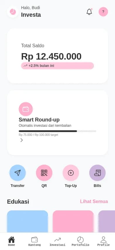 Investa: High-Fidelity Mobile Fintech App