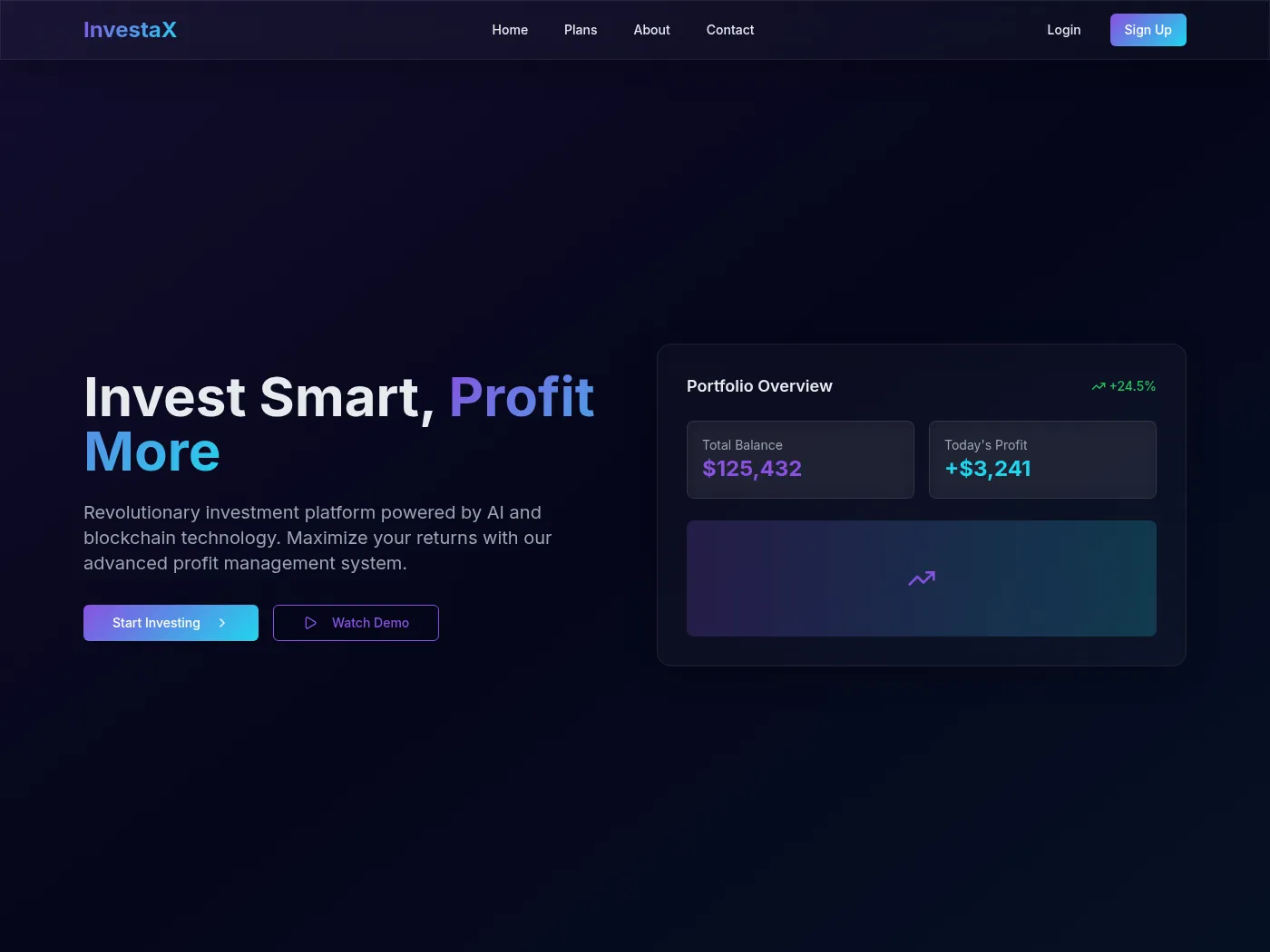 InvestaX – Modern Investment & Profit Management Platform Website