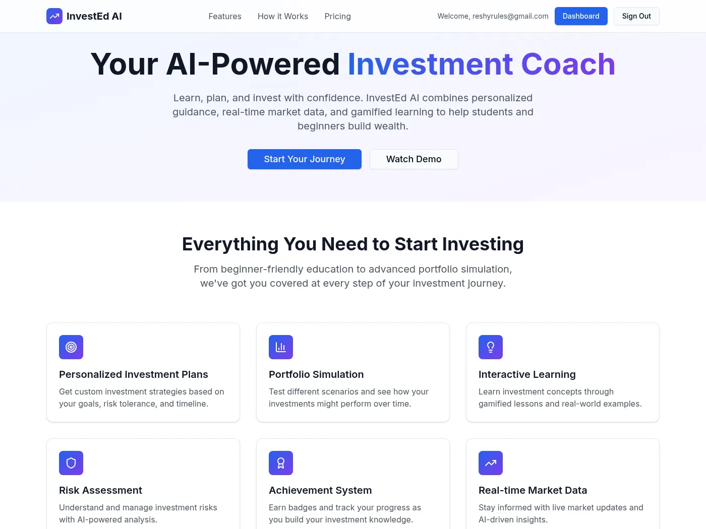 InvestEd AI Investment Planning & Learning Assistant