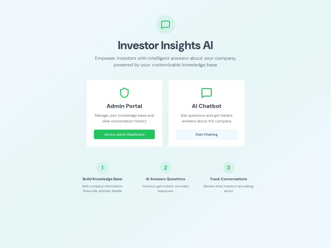 Investor Insights AI Chatbot for Companies