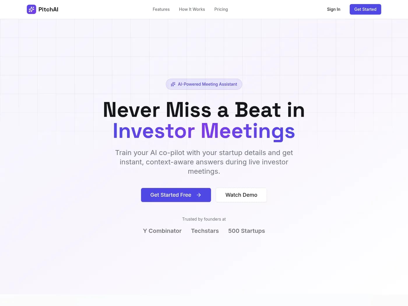 Investor Meeting AI Co-Pilot for Startup Founders