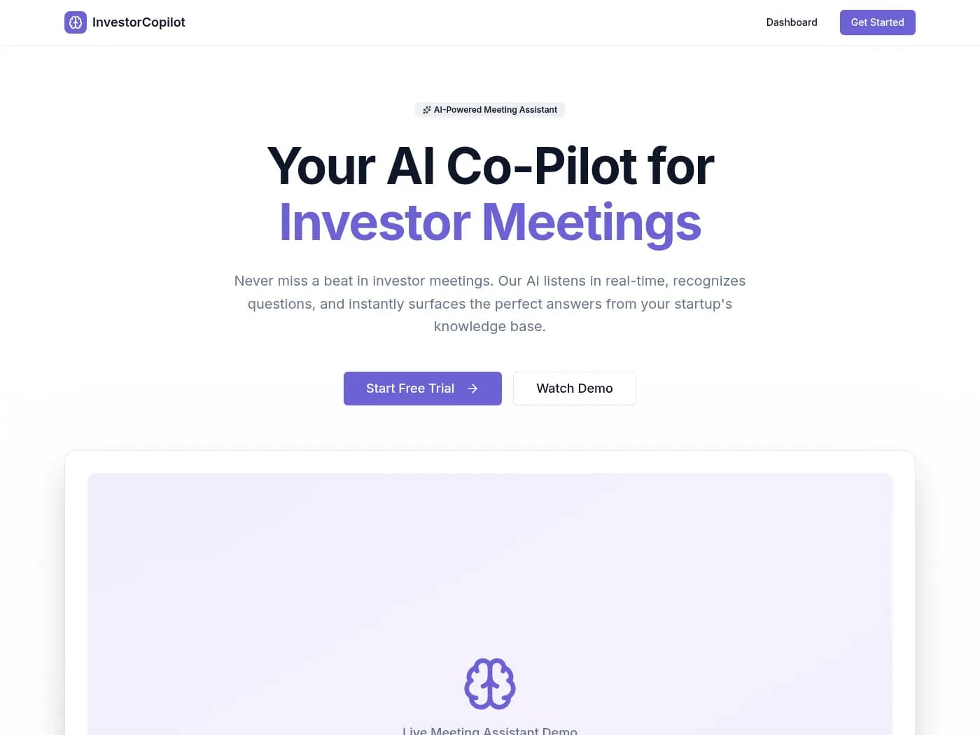 Investor Q&A AI Copilot for Founder Meetings