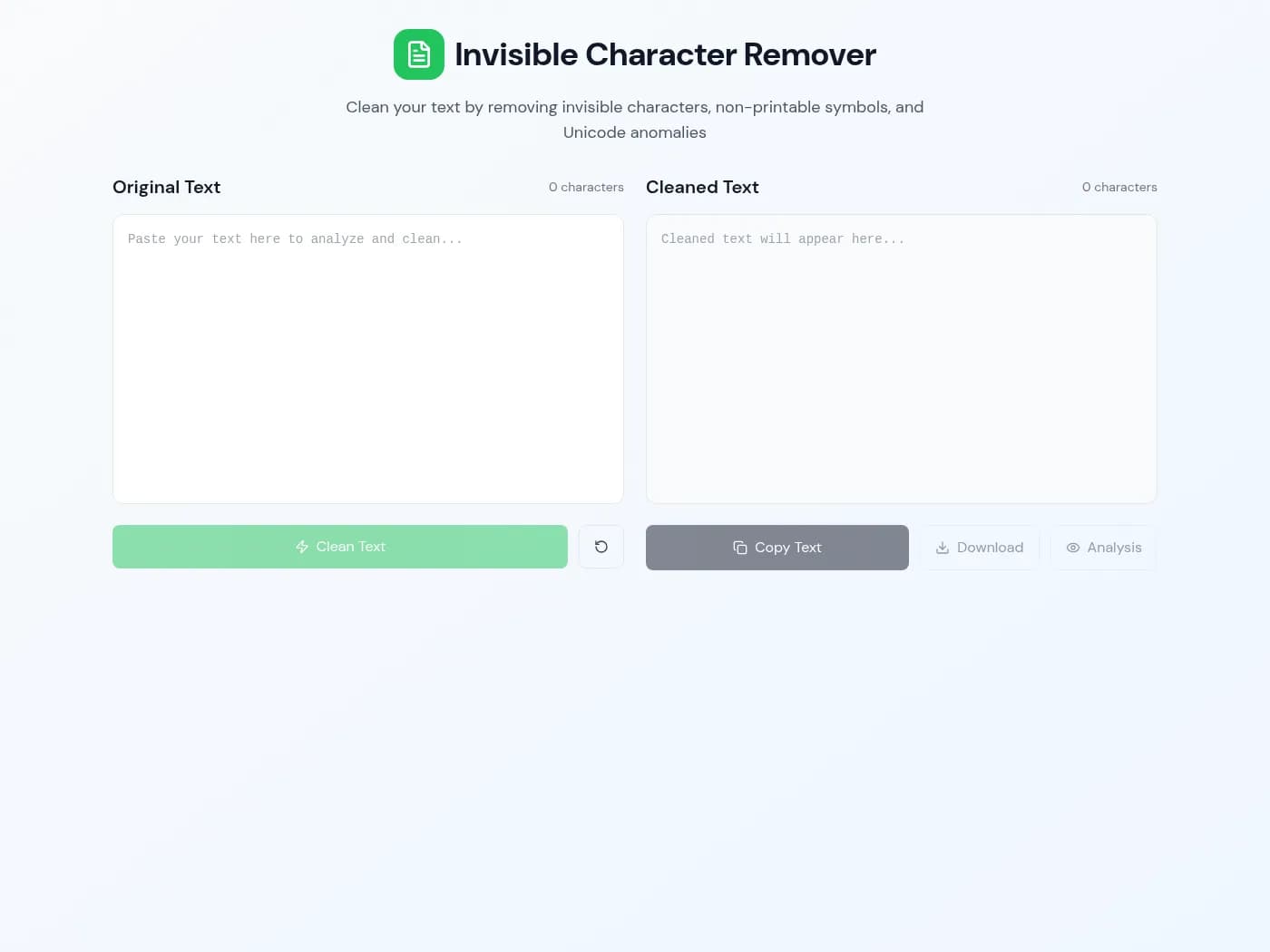 Invisible Character Remover & Text Cleaner