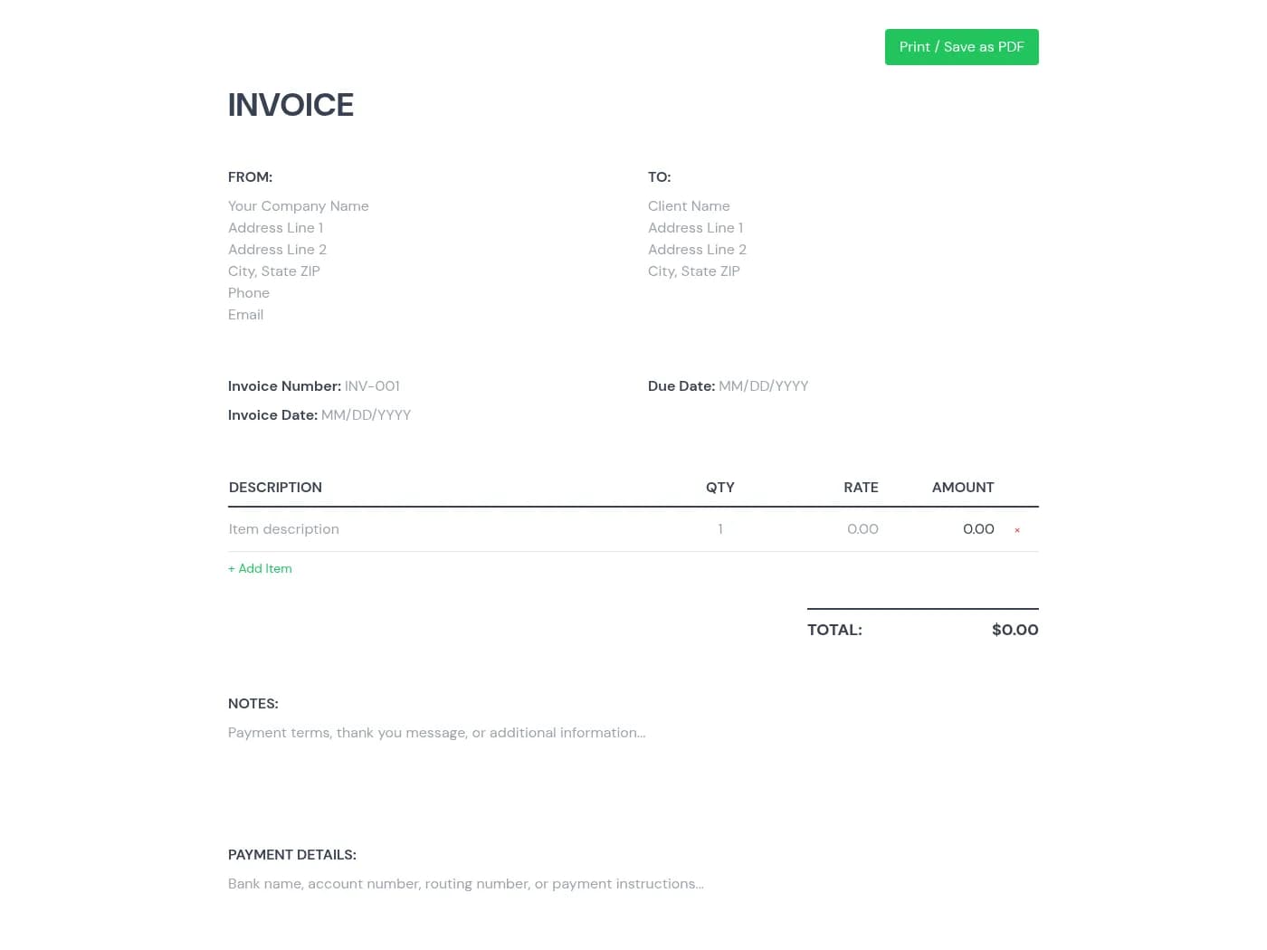 Minimalist Invoice Template