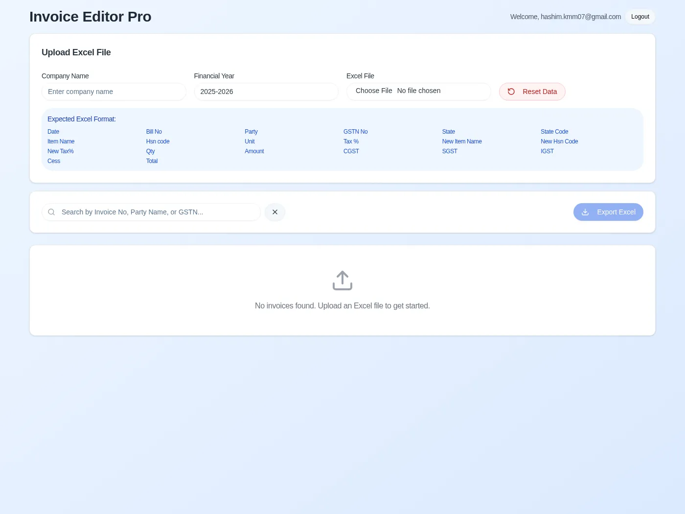 Invoice Editor Pro: Advanced Excel-Based Invoice Management System