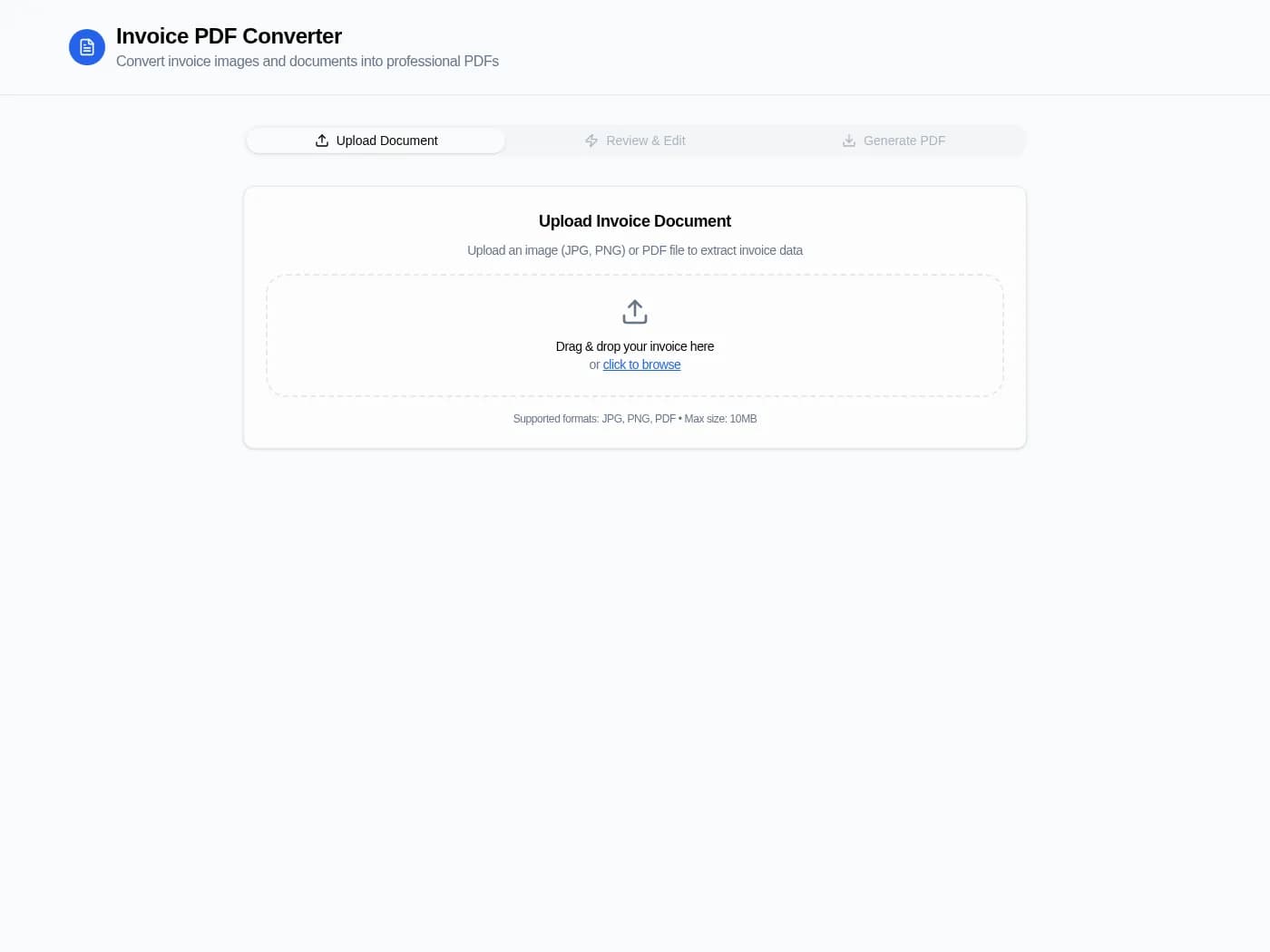 Invoice PDF Converter