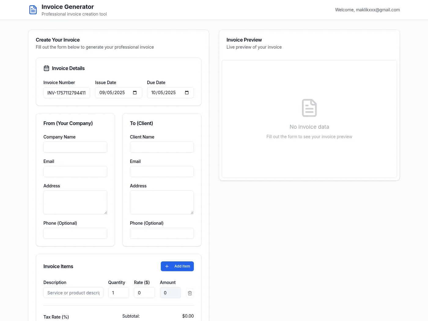 Invoice PDF Generator