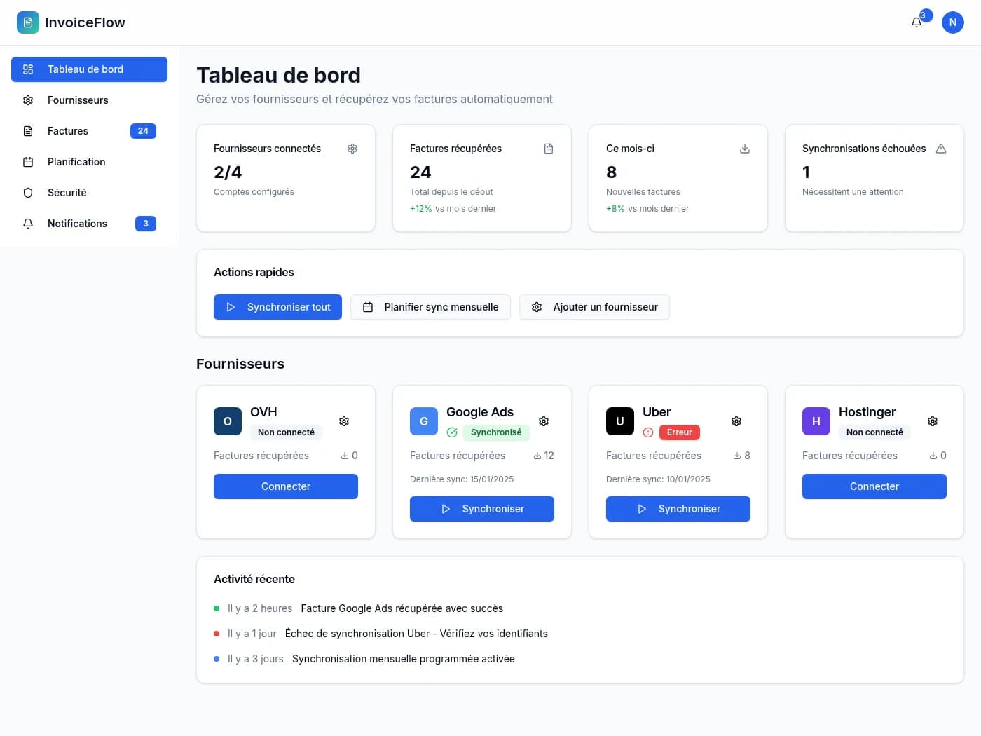 SaaS de Récupération Automatique de Factures