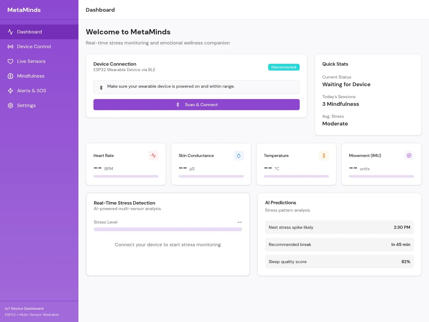 IoT Device Management and Communication Dashboard