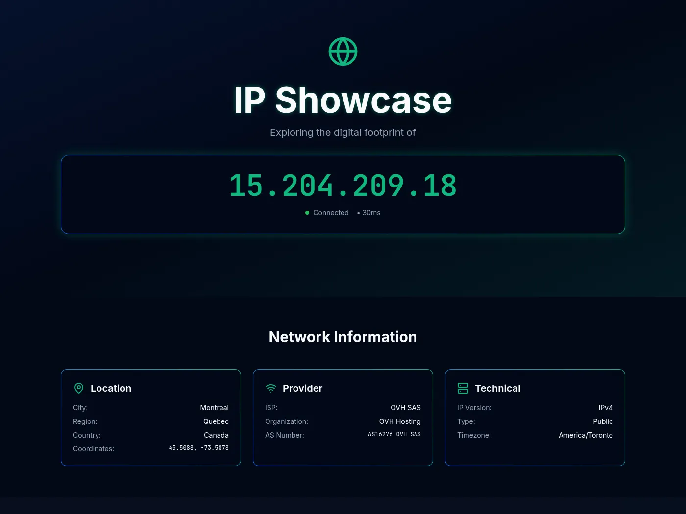 IP-Based Website Showcase