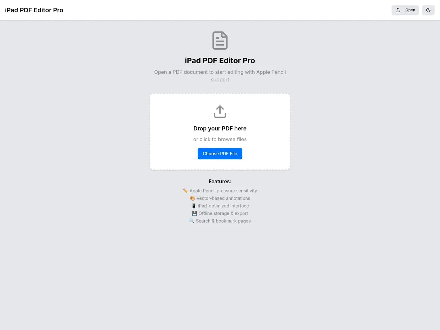iPad PDF Editor Pro: Web App with Apple Pencil Support