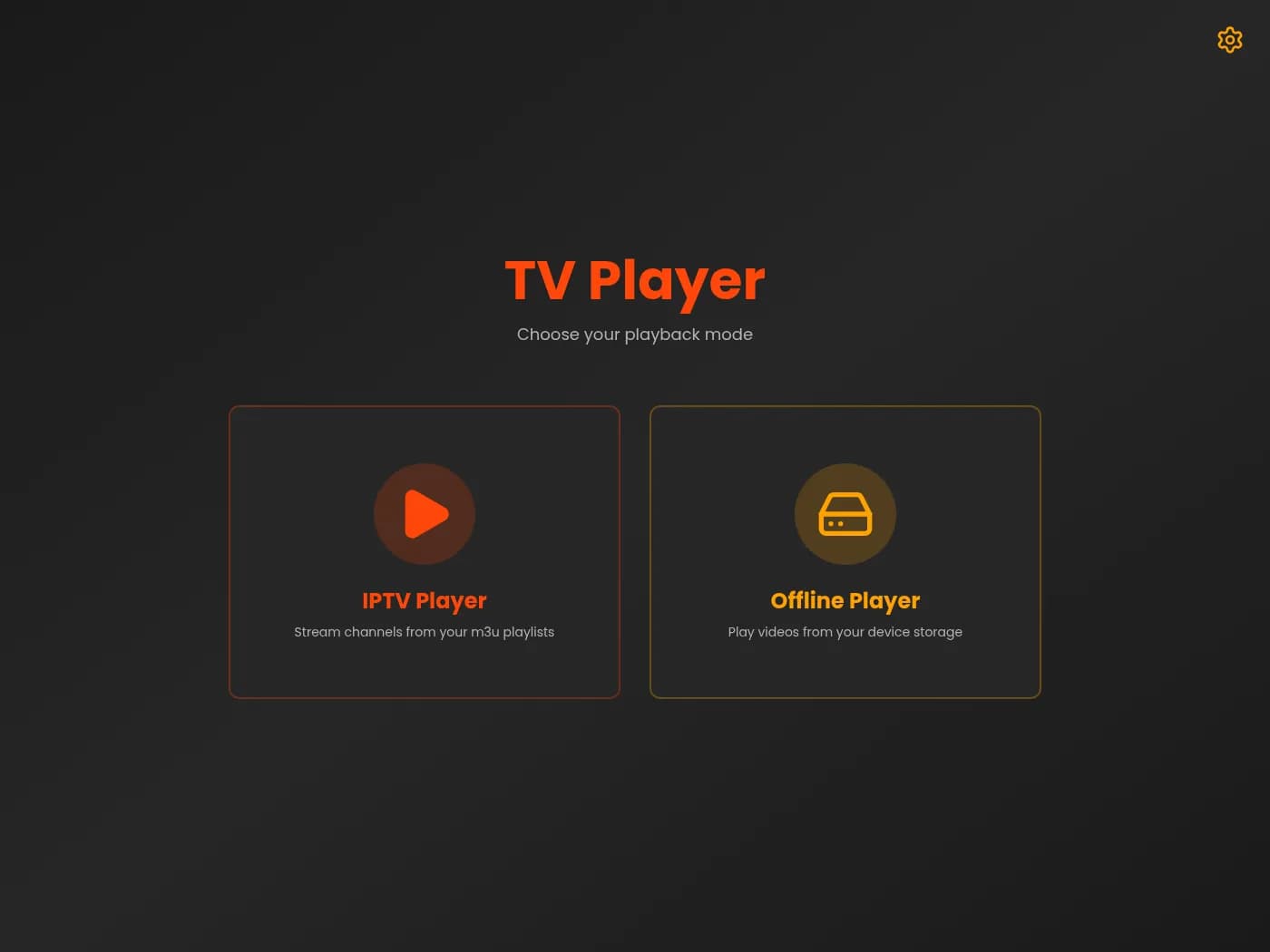 Smart TV IPTV and Offline Video Player