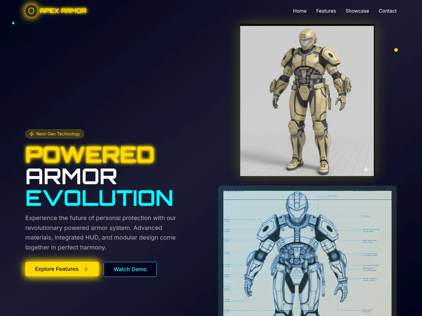 Futuristic Iron Man-Inspired Armor Suit Interactive UI