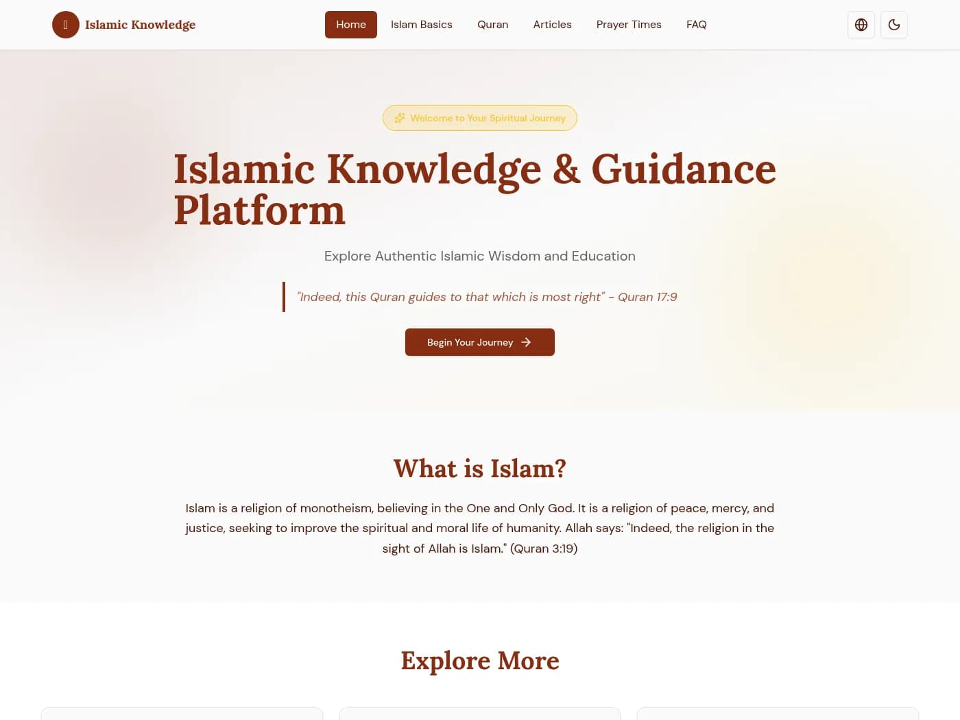 Islamic Knowledge & Guidance Platform