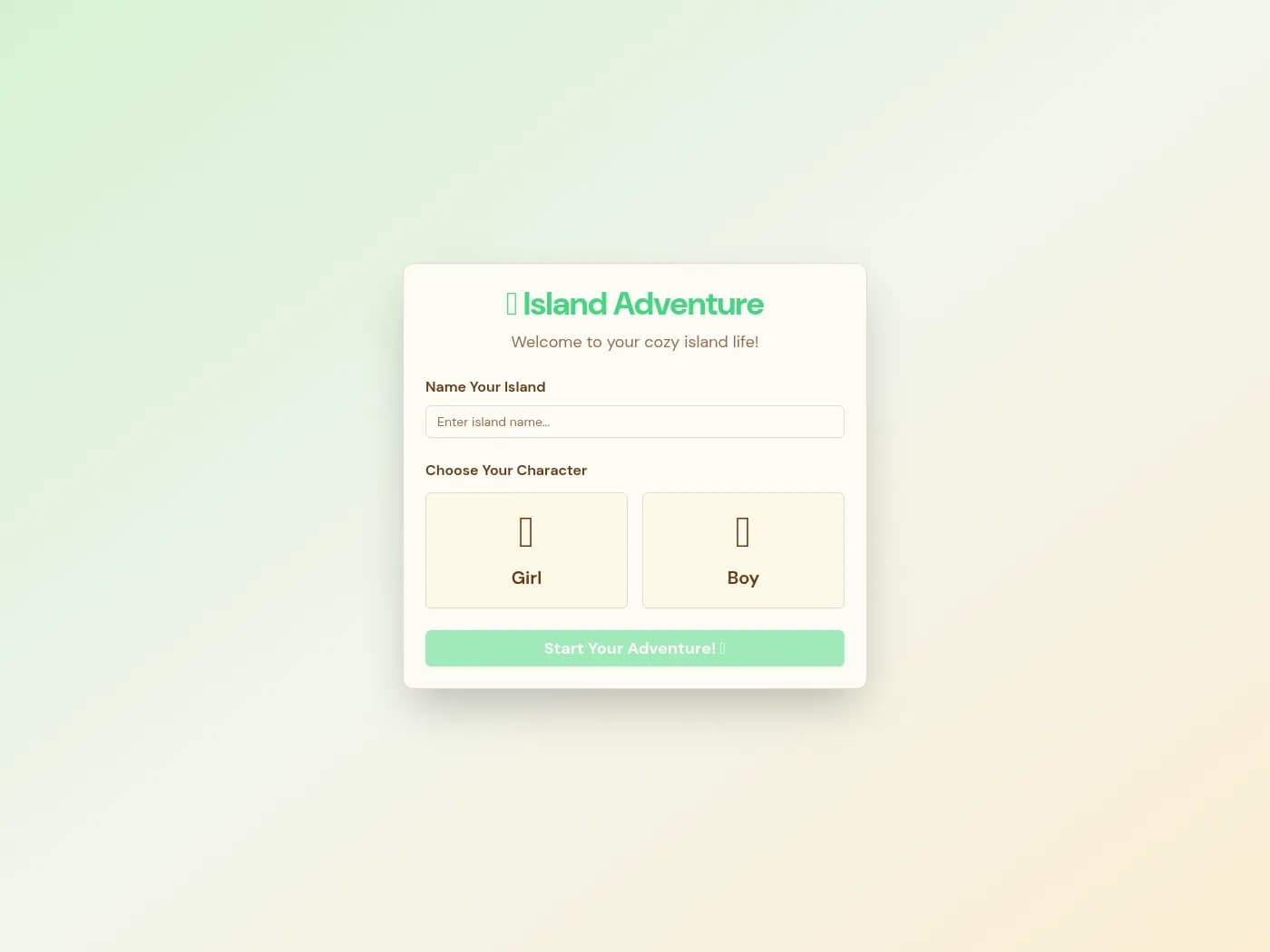 Island Adventure: A Cozy Life Simulation Game