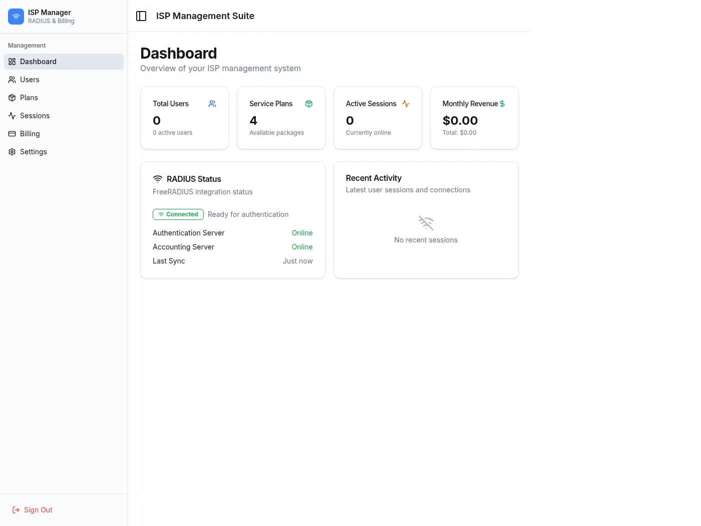 ISP Billing and FreeRADIUS Management Suite