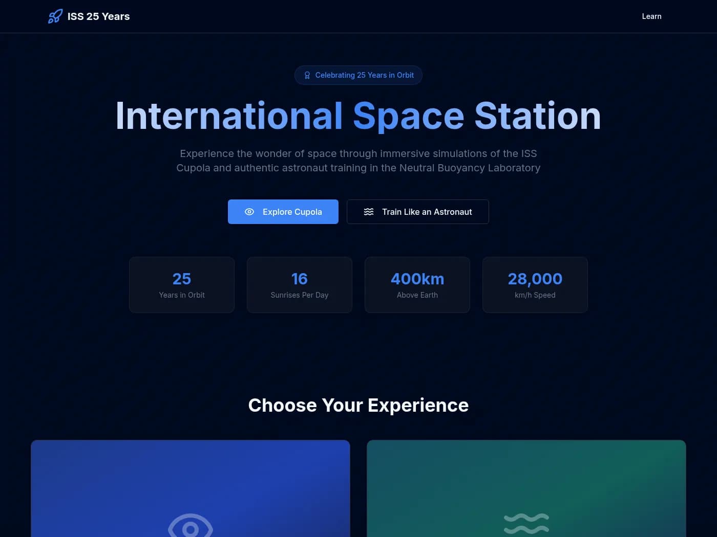 Interactive ISS 25th Anniversary Educational Web Application