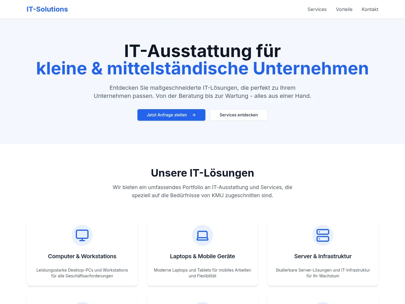 IT-Ausstattungslösungen für KMU Website