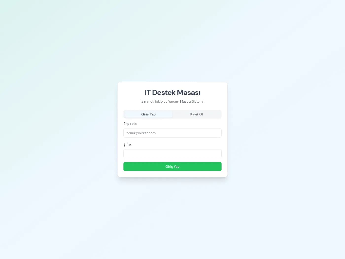 IT Destek Masası ve Zimmet Takip Platformu