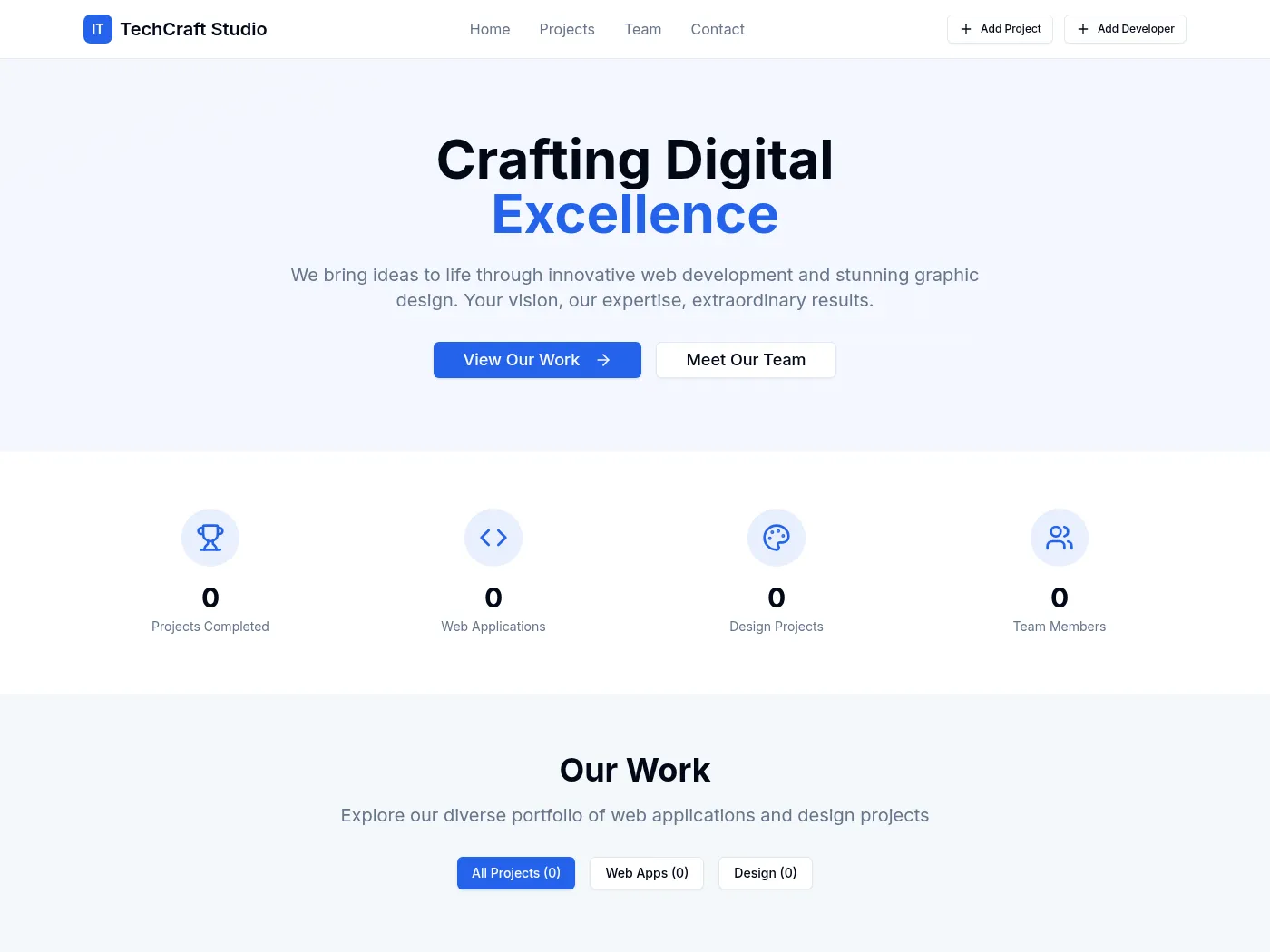 IT Firm Portfolio & Project Showcase Web App