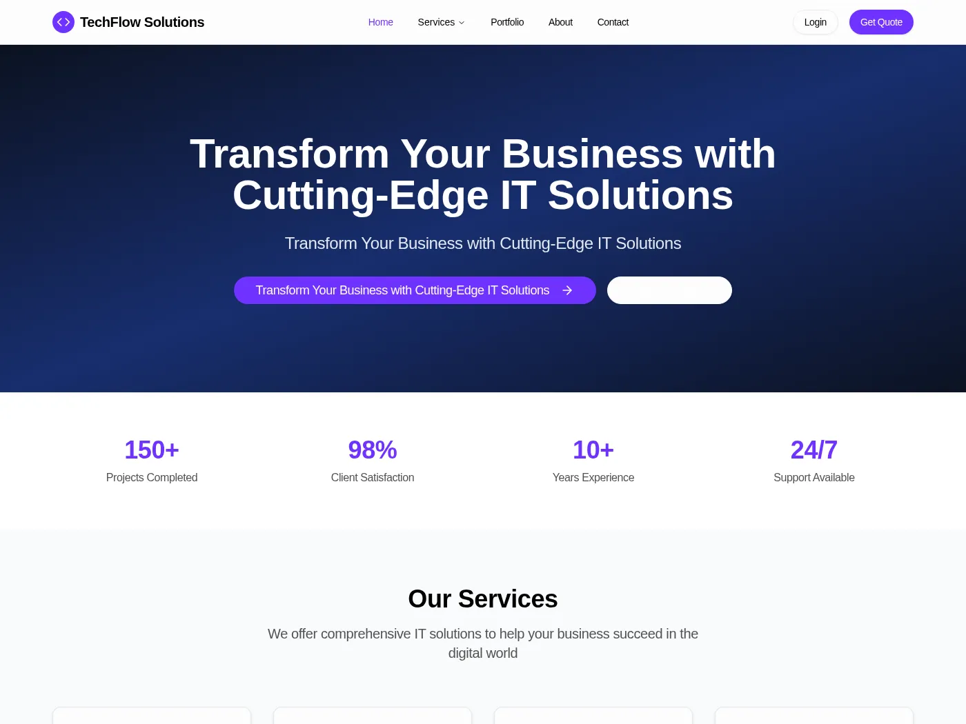 IT Service Company Web Platform with CMS, Project & Employee Management
