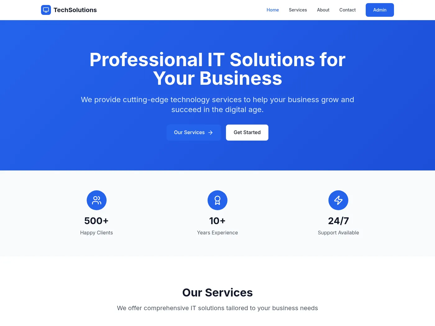 IT Services Website & Admin Dashboard