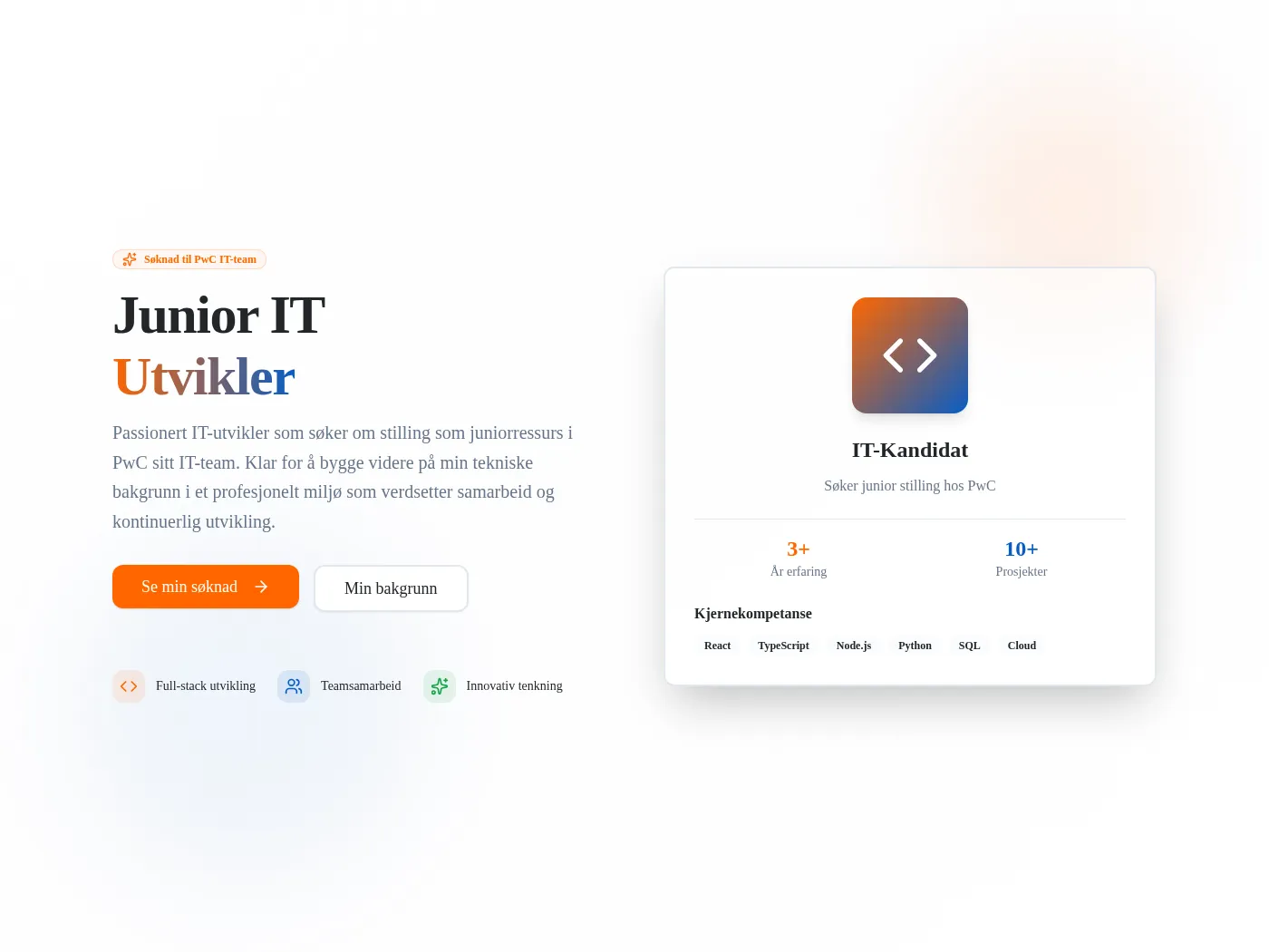 IT Team Junior Application Portal for PwC