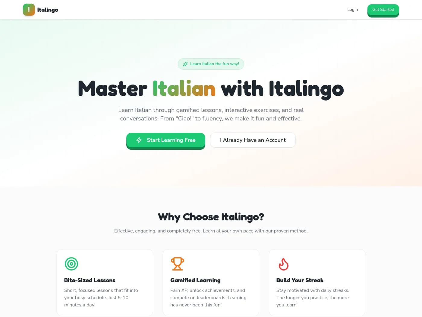 Italingo: Italian Language Learning App