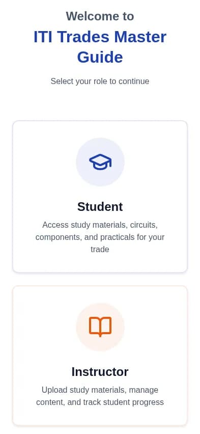 ITI Trades Master Guide & Instructor Panel App
