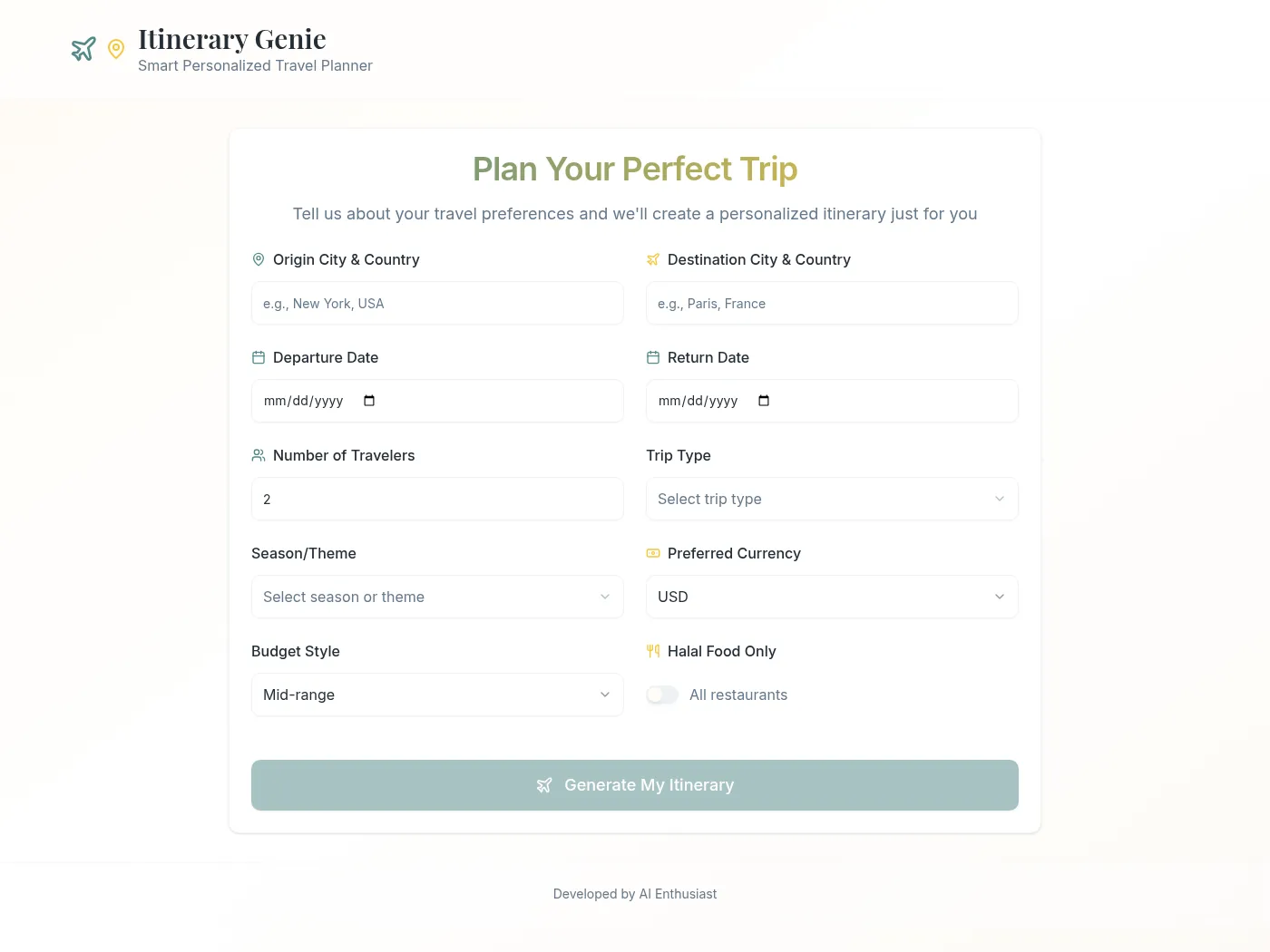 Itinerary Genie: Smart Personalized Travel Planner