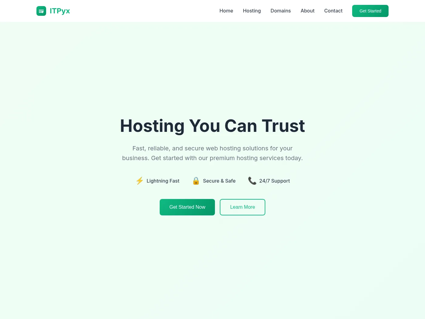 ITPyx Website Clone in Vanilla JS & Bootstrap
