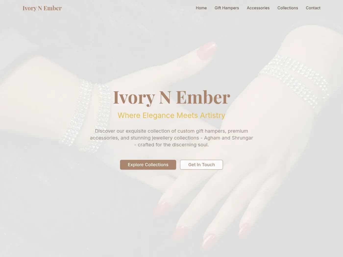 Ivory N Ember: Custom Gift Hampers & Jewellery Collection Website