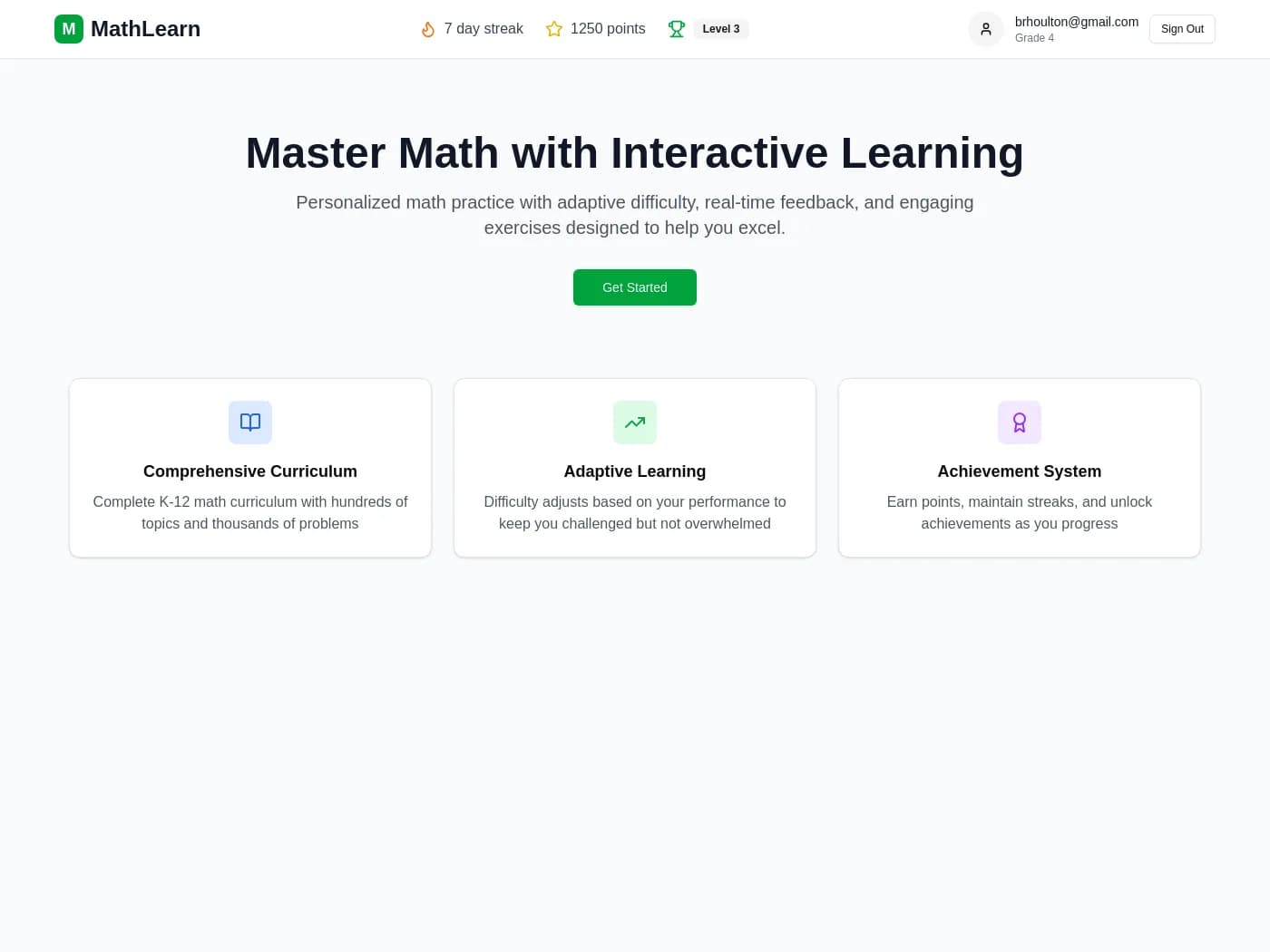 IXL Math Clone - Interactive Learning Platform