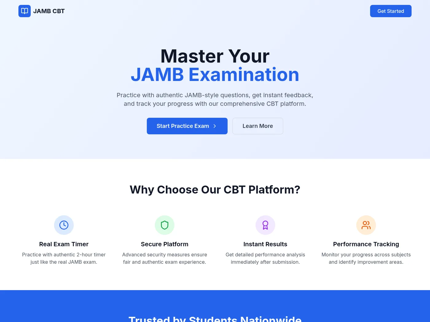 JAMB-Style Computer-Based Testing Platform (Web MVP)