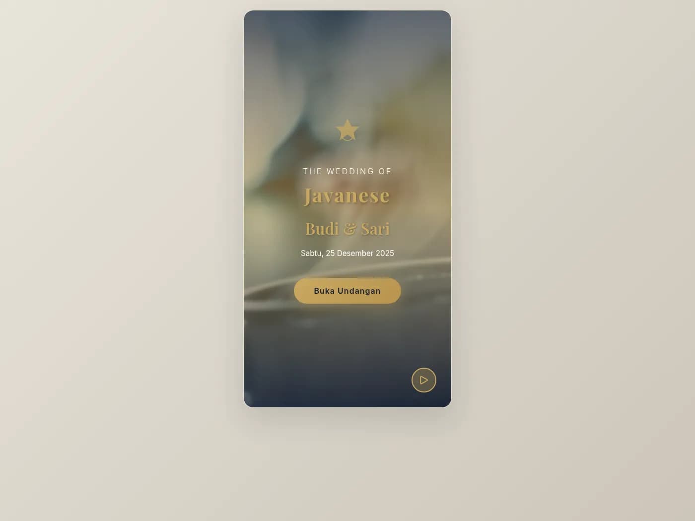 Elegant Premium Javanese Themed Digital Wedding Invitation (Single-File HTML, CSS, JS)