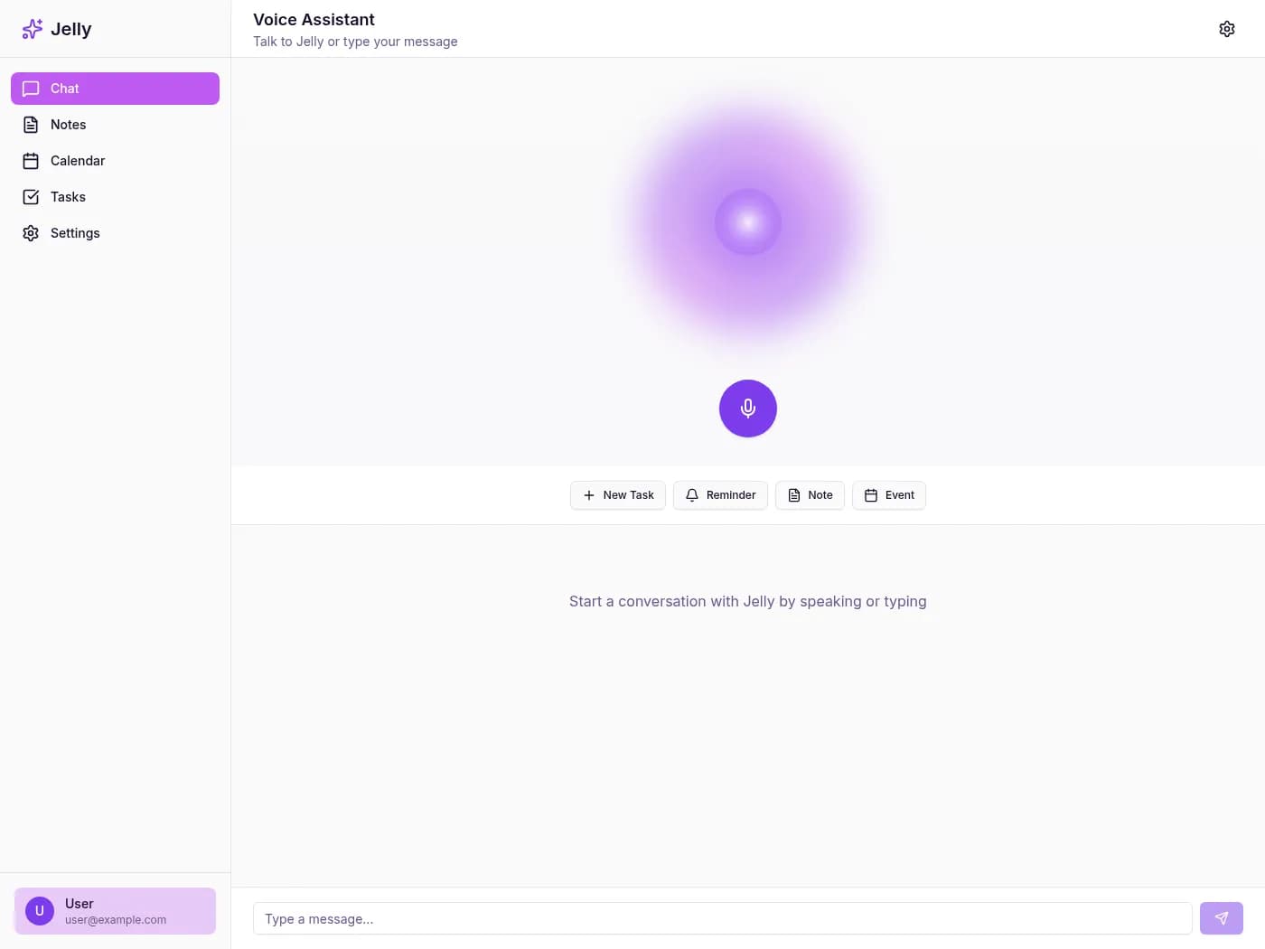 Jelly – Intelligent Voice-Powered Productivity Dashboard