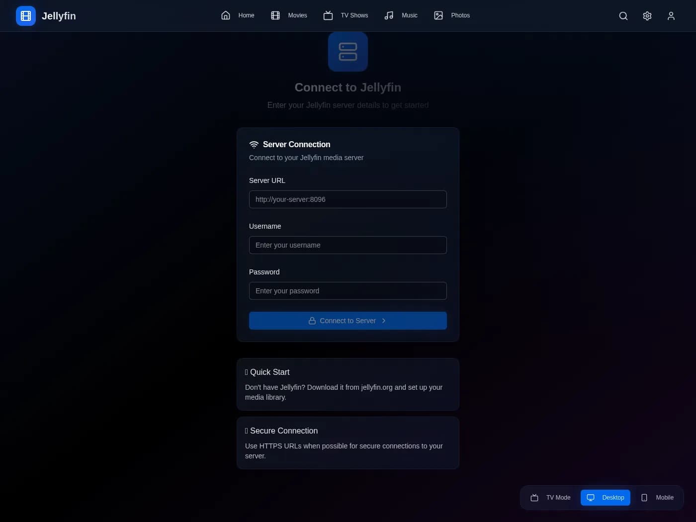 Jellyfin Client with Apple Liquid UI for TV, Mobile, and Desktop
