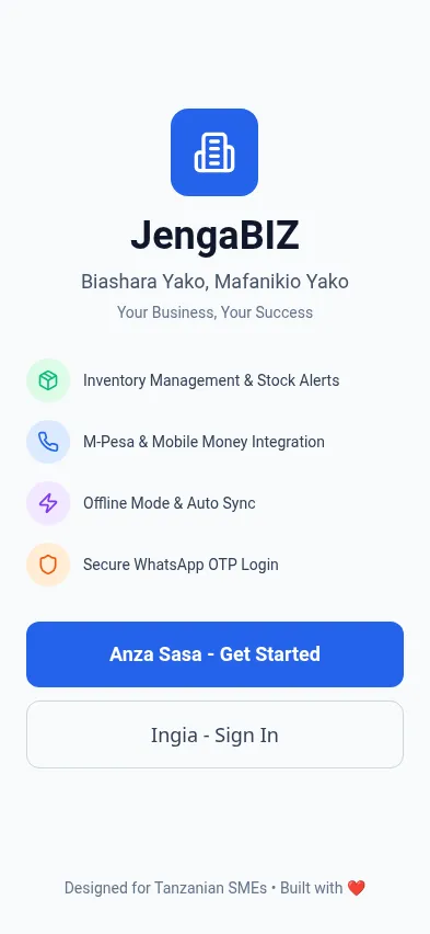 JengaBIZ: Mobile-First SaaS MVP for Tanzanian SMEs