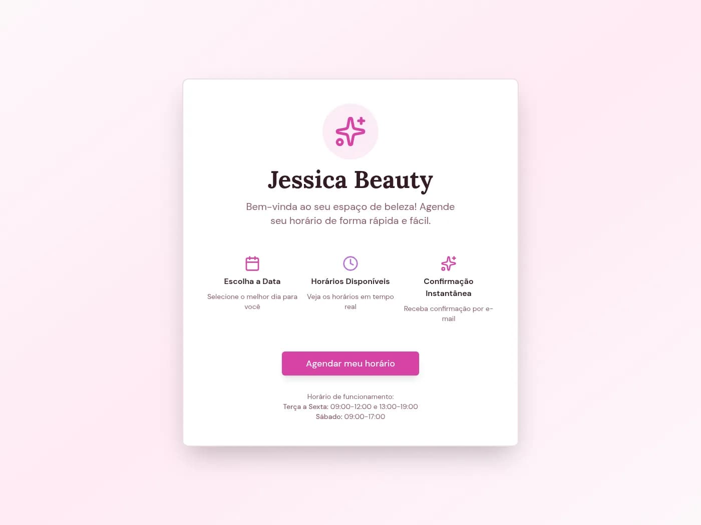 Jessica Beauty Online Booking System