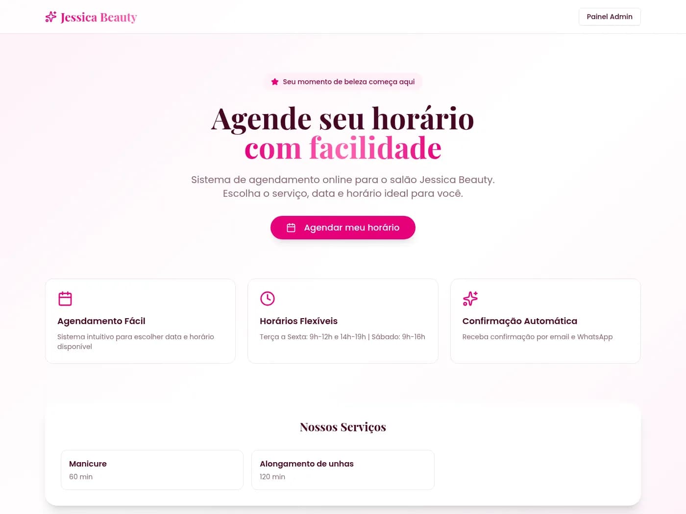 Jessica Beauty Online Scheduling System