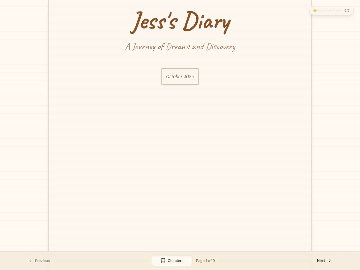 Jess's Diary: A Coming-of-Age Storytelling Web App