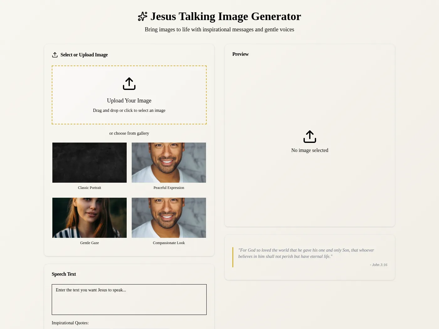 Jesus Talking Image Generator